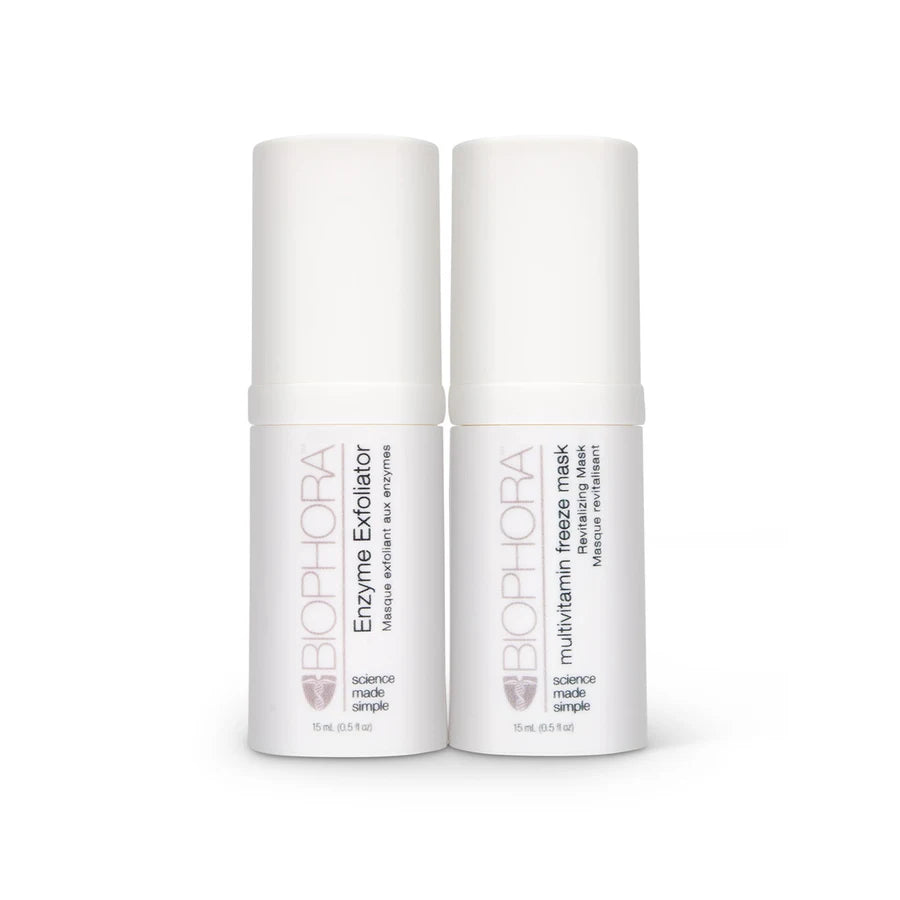 Enzyme Exfoliating mask + Multi-Vitamin Freeze mask duo | Loshen & Crem